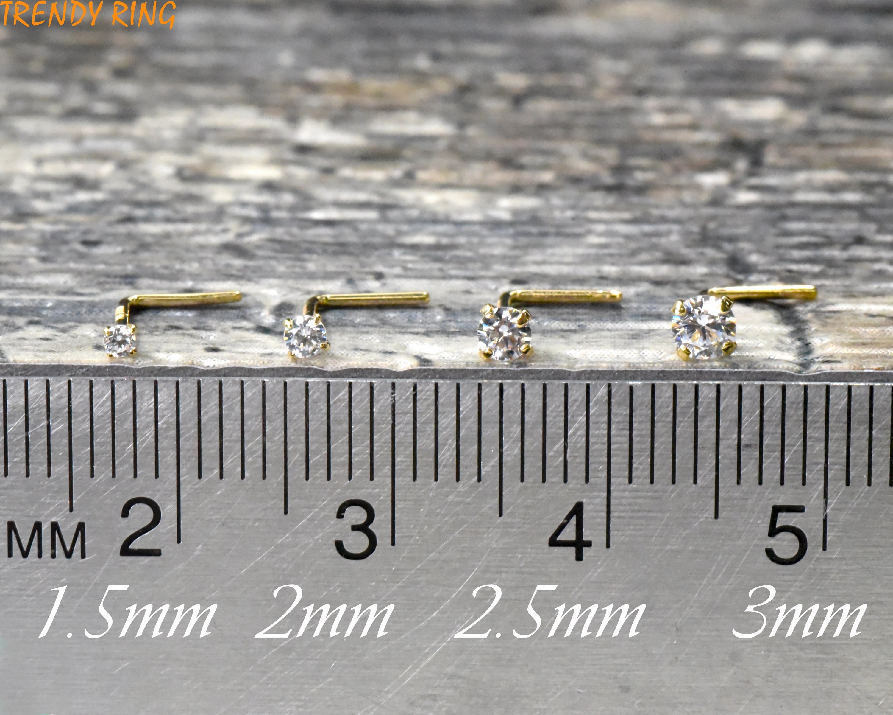 Dainty Solid 14K Gold L Shape Bend Nose Ring 23 Gauge 14K - Etsy