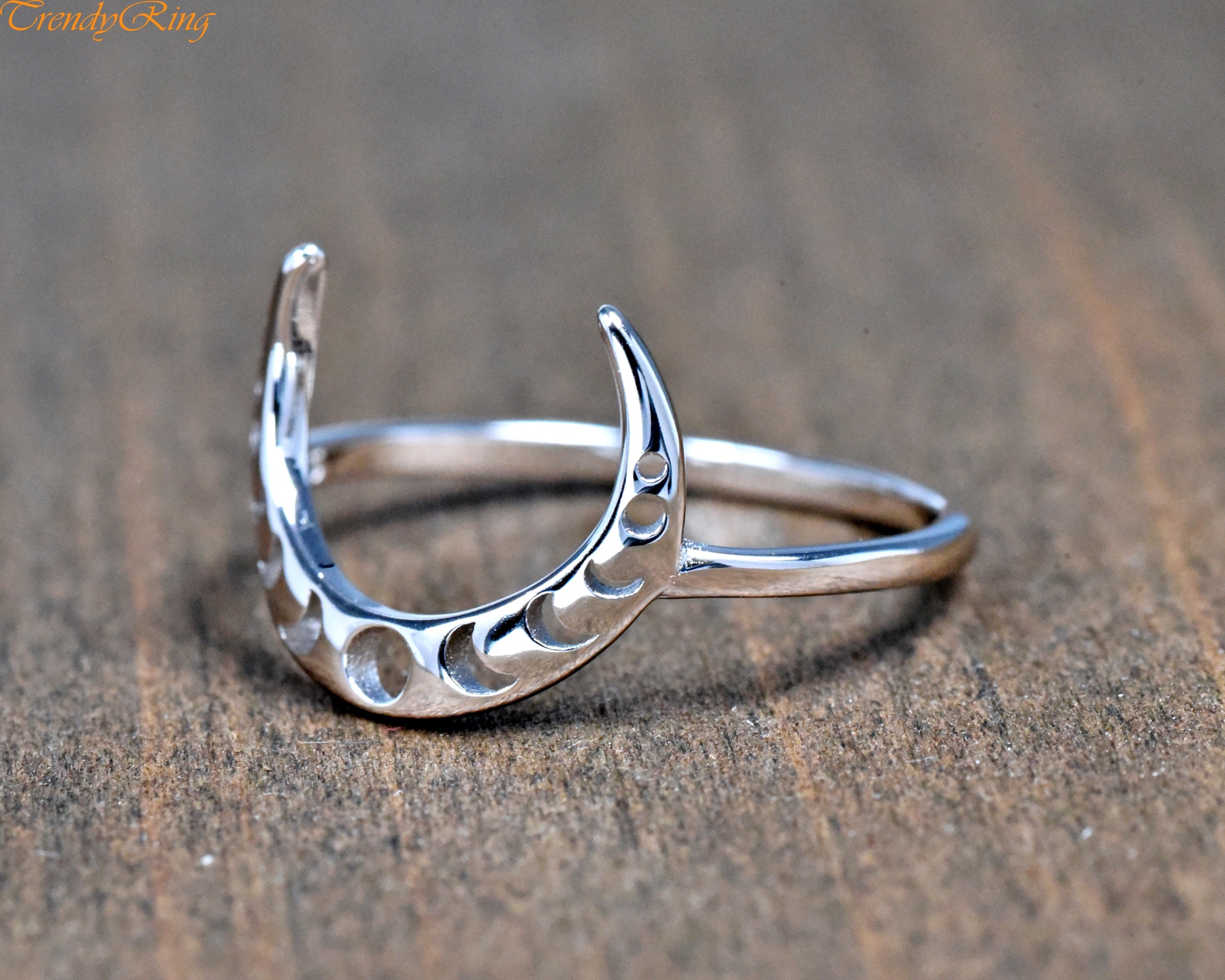 Moon Phases Ring Crecent Moon Ring 925 Sterling Silver - Etsy