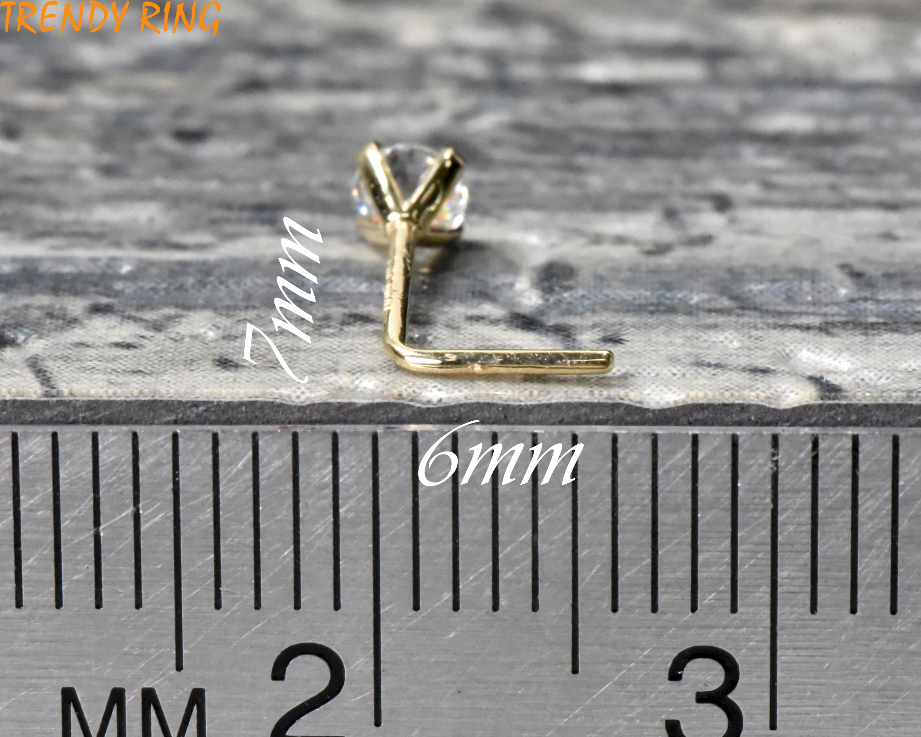 Dainty Solid 14K Gold L Shape Bend Nose Ring 23 Gauge 14K - Etsy