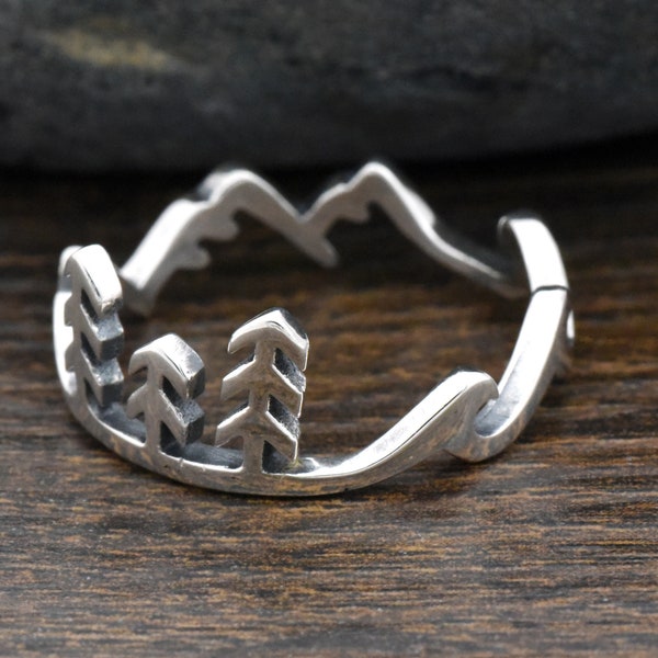 Ocean and Mountain Ring - Etsy