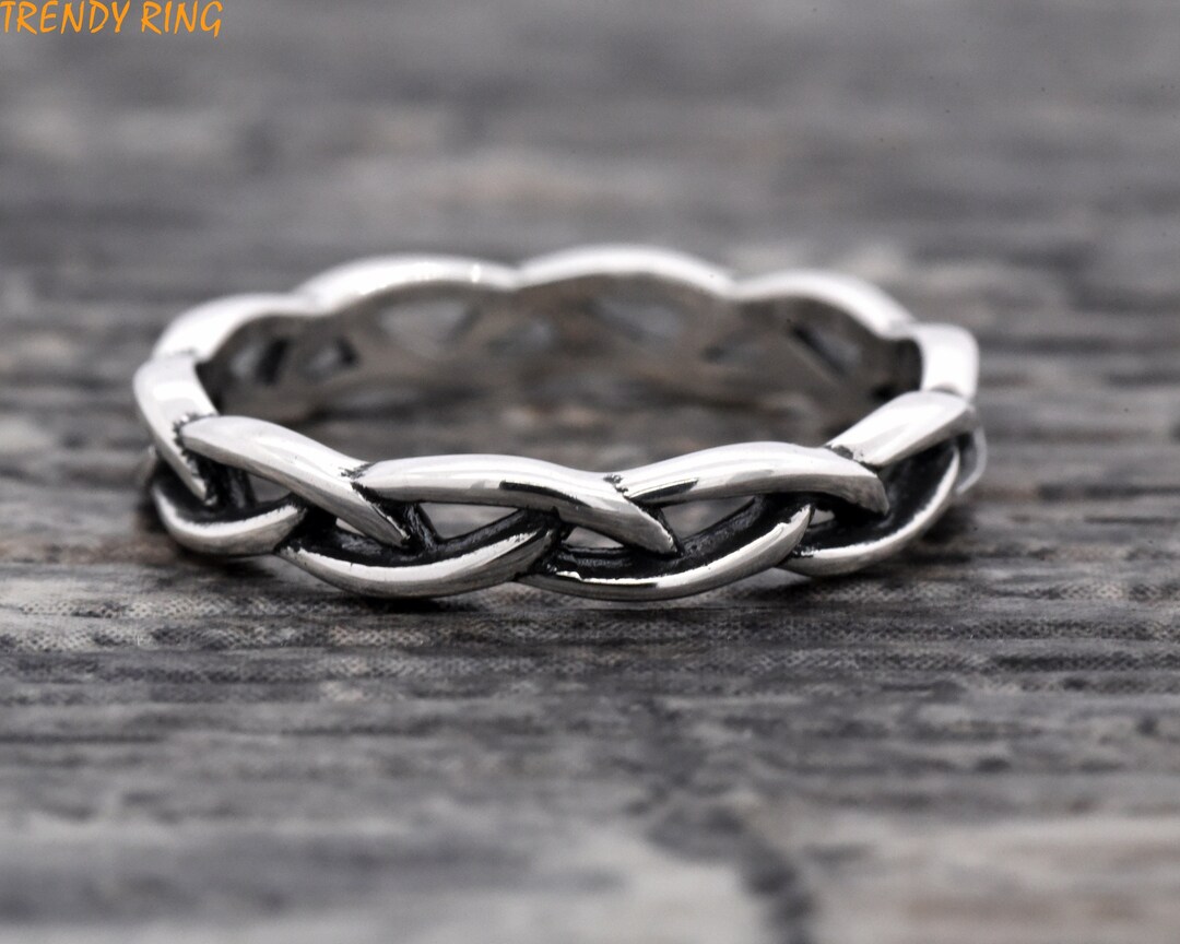 Celtic Knot Wedding Band, 925 Sterling Silver Celtic Promise Ring, Mens ...