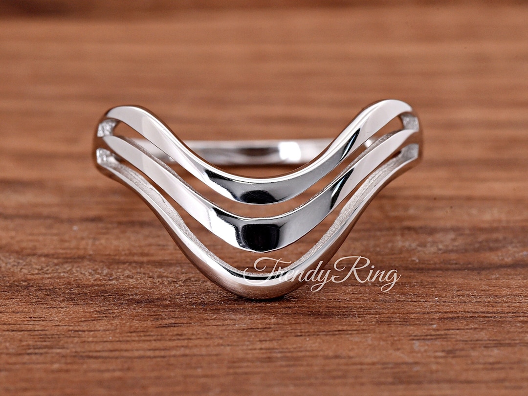 Multi Layered Wavy Thumb Ring | Three Lines V Shape Ring | Multi ...