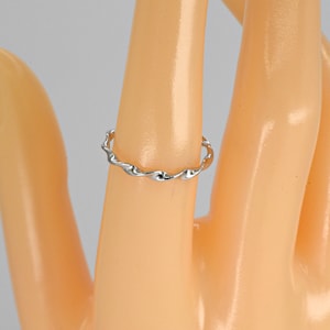 Simple Twisted 2mm Thin Ring, Solid 925 Sterling Silver Stackable ...