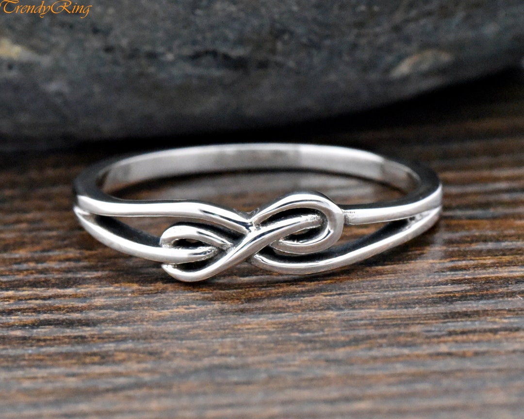 Dainty Infinity Knot Promise Ring, Women's Double Infinity Promise Ring ...