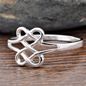 Celtic Endless Heart Knot Promise Ring, Women's Engagement Ring, Solid ...