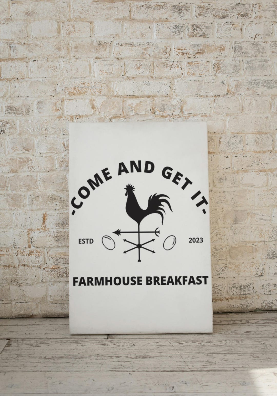 Farmhouse Breakfast Printable | Rustic Rooster Kitchen Sign | Instant ...