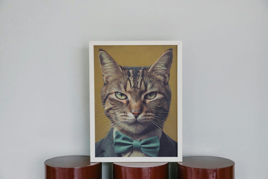 Dapper Tabby Cat Printable | Sophisticated Cat Wall Art | Instant ...