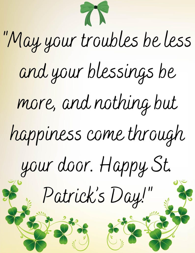 St. Patrick's Day Blessing Printable | Irish Blessing Wall Art ...