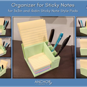 Sticky Note Organizer for 3x3 and 4x4 Note Pads With Pen Holder - Etsy