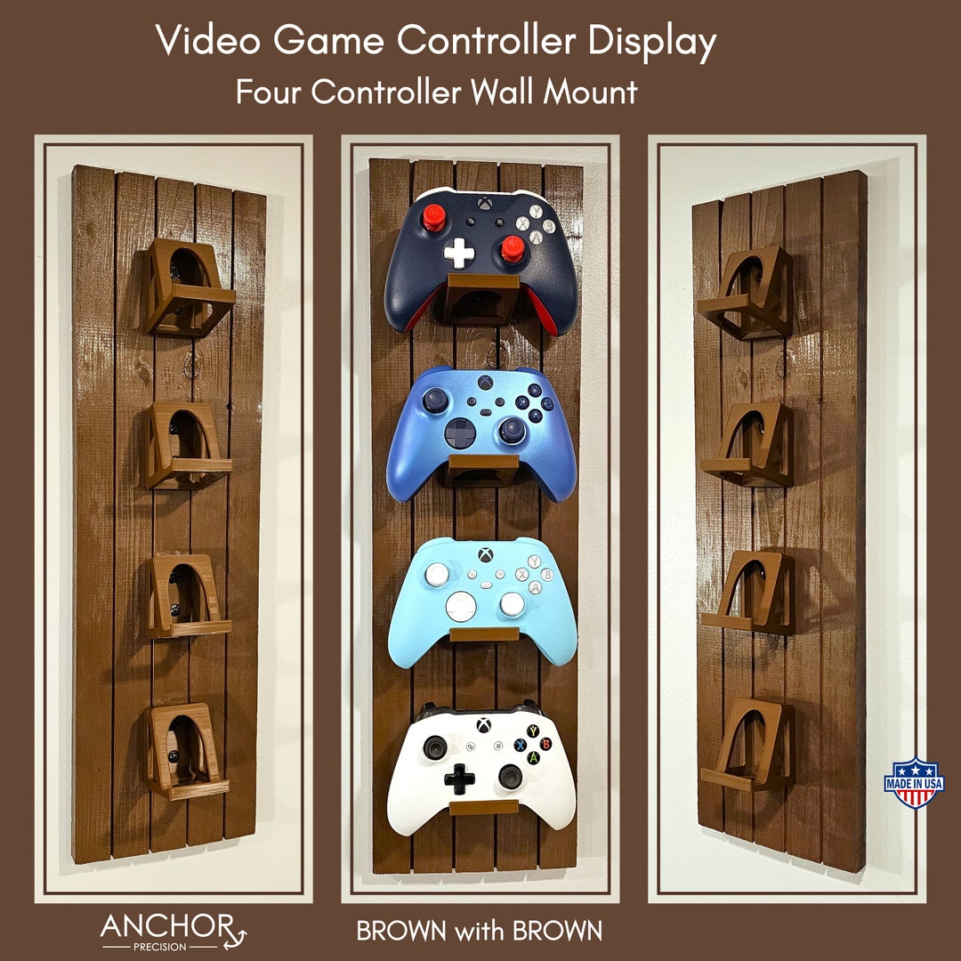 Rustic Brown Video Game Controller Display, Holder, Organizer. on ...