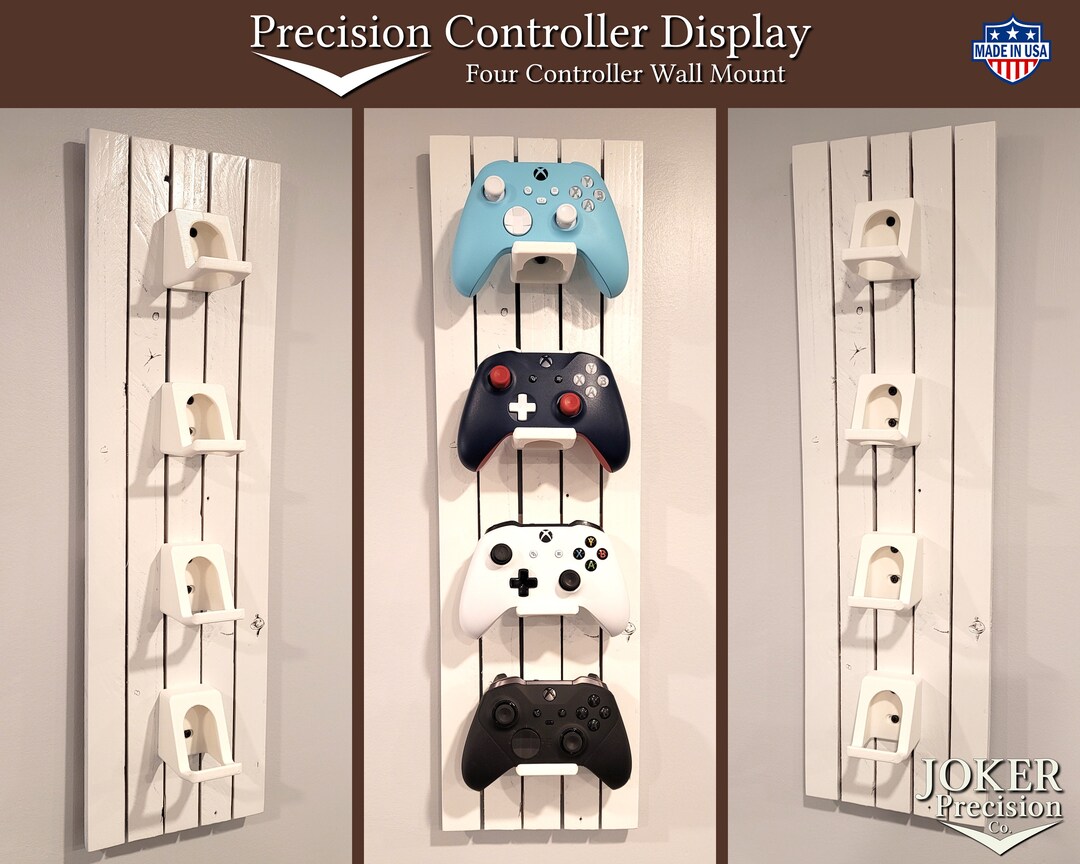 Rustic White Video Game Controller Display, Organizer, Mounted on ...