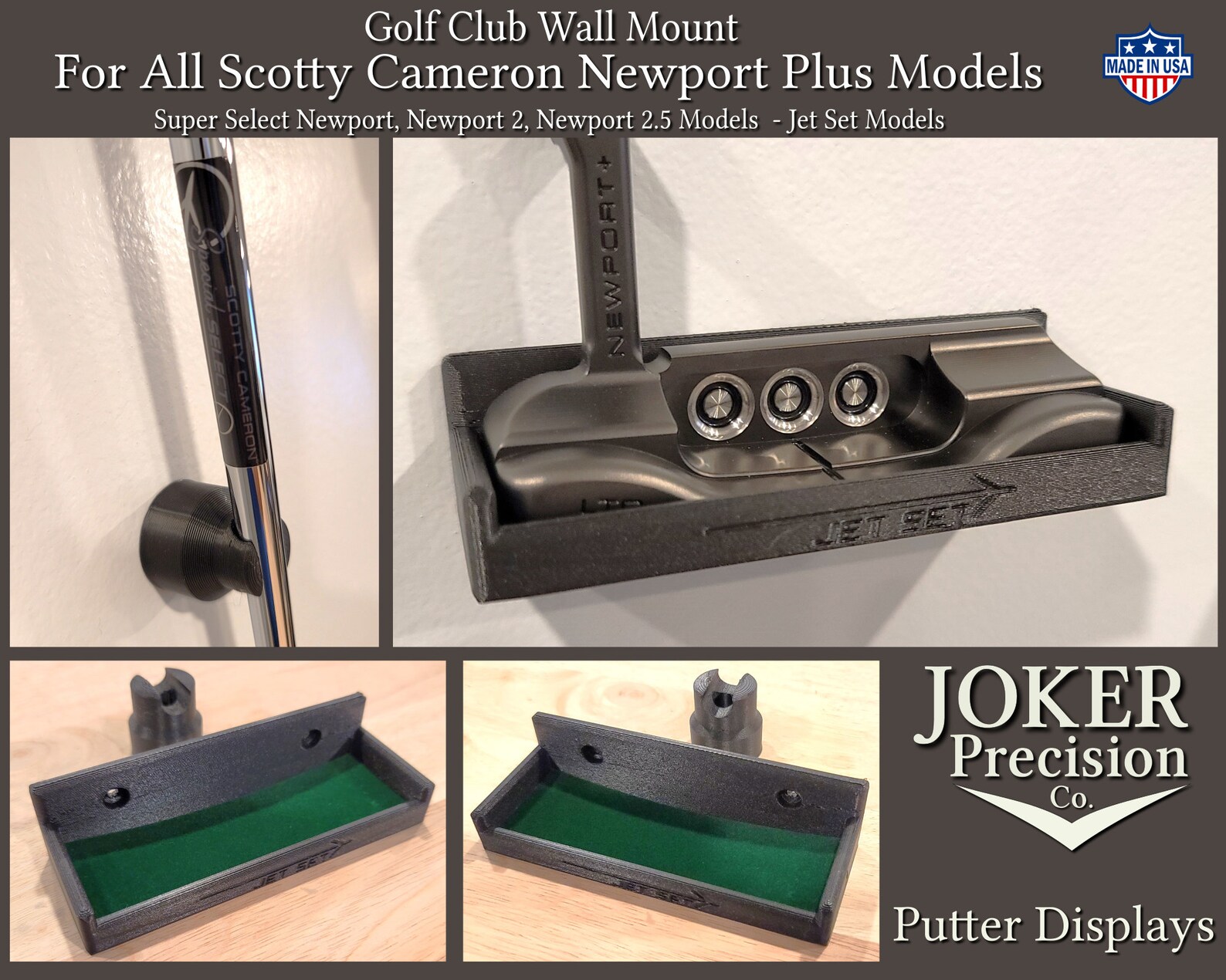 Fits Scotty Cameron Super Select Newport PLUS + Putters - Wall Mount ...