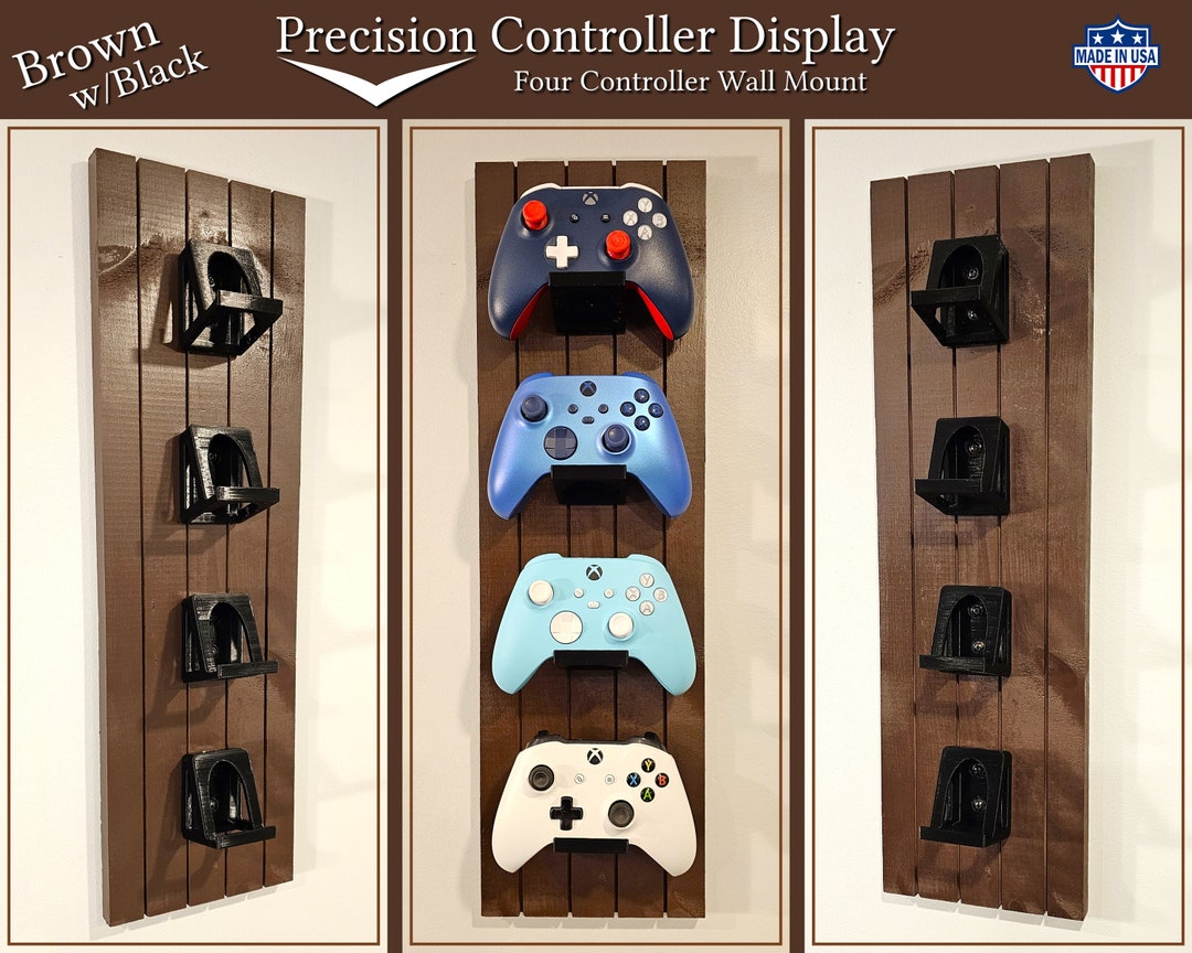 Rustic Brown/black Video Game Controller Display, Holder, Organizer ...