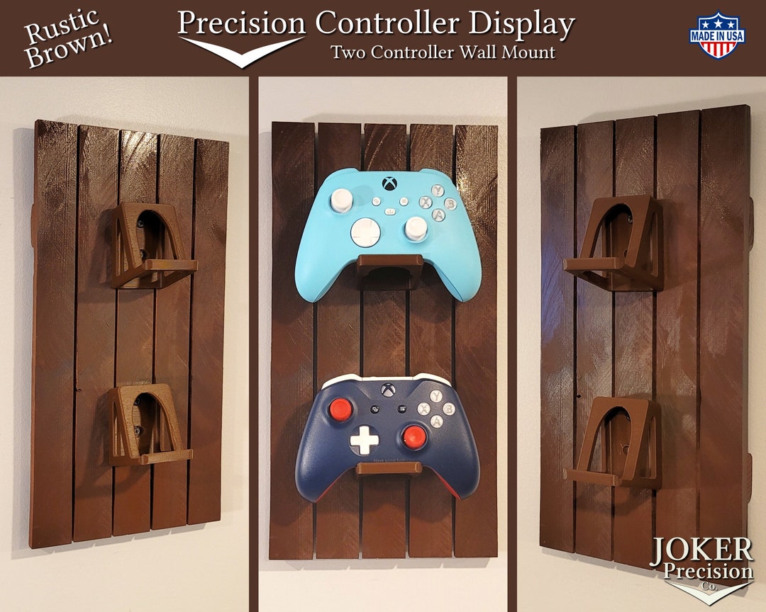 Rustic Brown Video Game Controller Display, Holder, Organizer, Wall ...