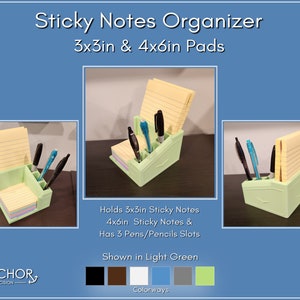 Sticky Note Organizer for 3x3 and 4x4 Note Pads With Pen Holder - Etsy