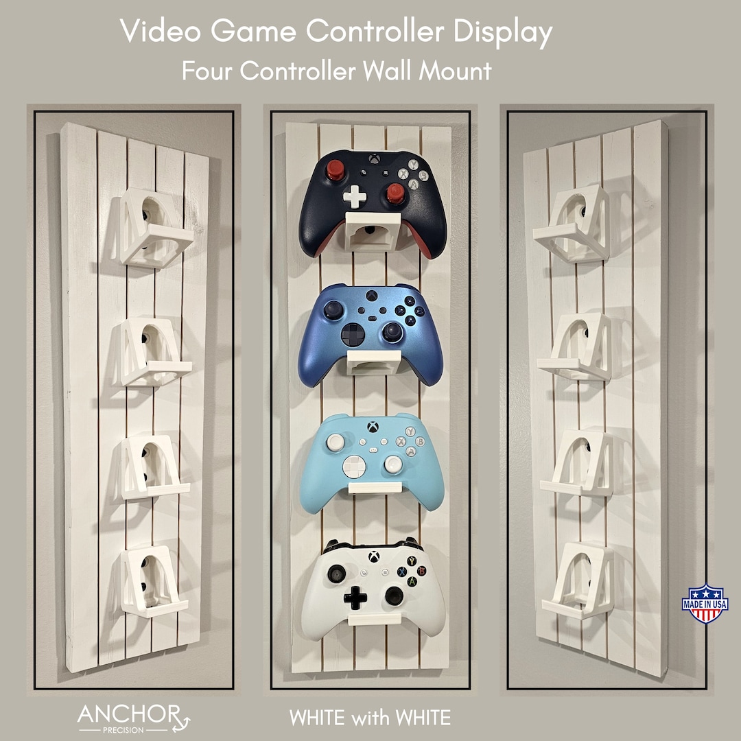 New - Rustic White Video Game Controller Display, Holder, Organizer. on ...