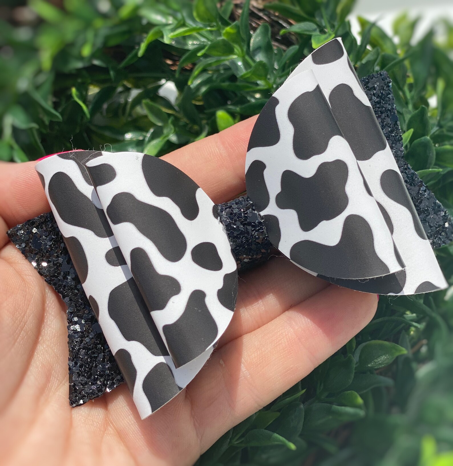 Cow Print Hair Bow Cow Bow cow hair bow hair bows hair - Etsy Italia