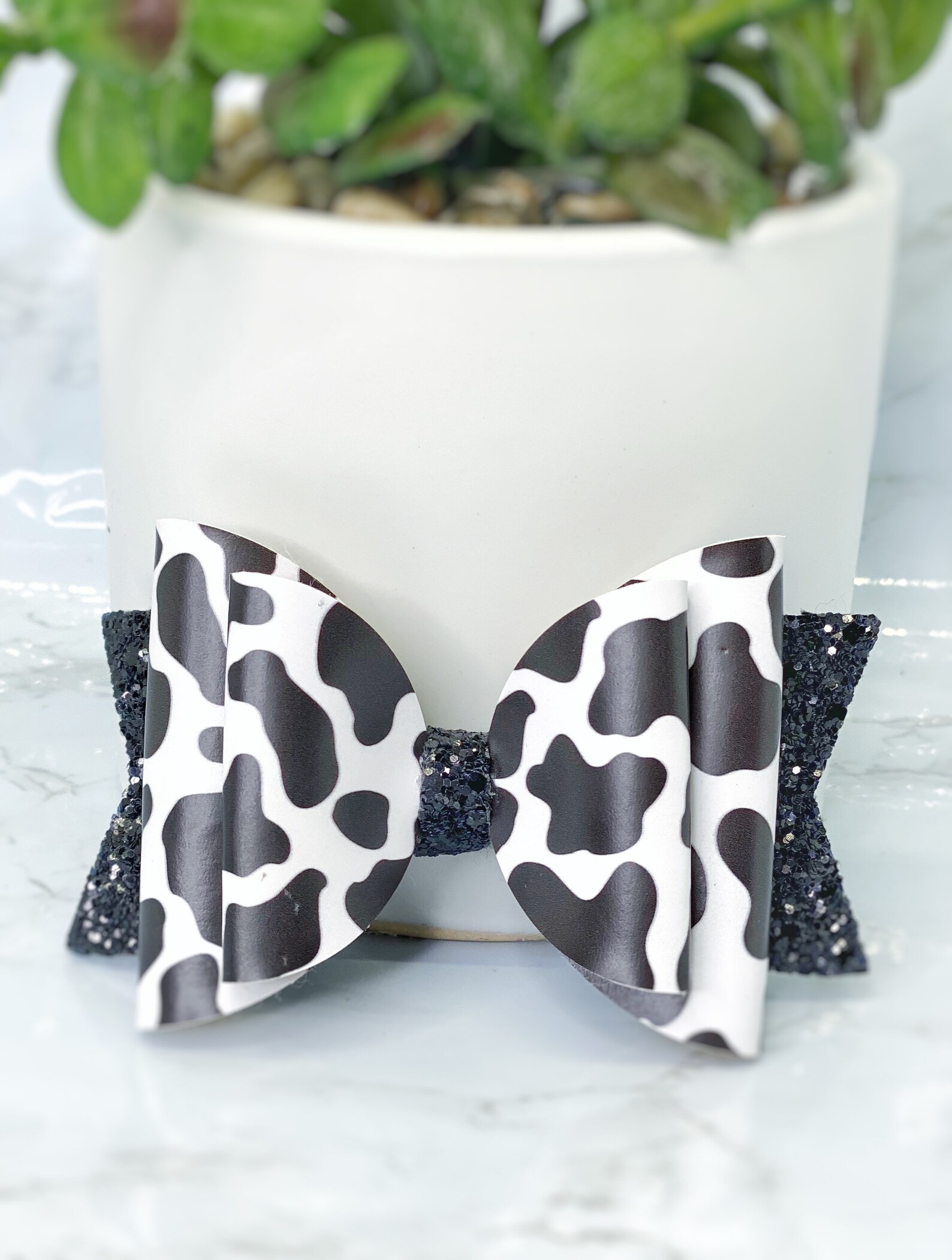 Cow Print Hair Bow Cow Bow cow hair bow hair bows hair - Etsy Italia