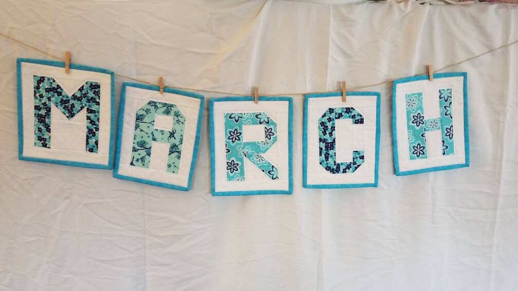 Quilted Alphabet Letter Banner, Nursery Decor, Fabric Initial - Etsy