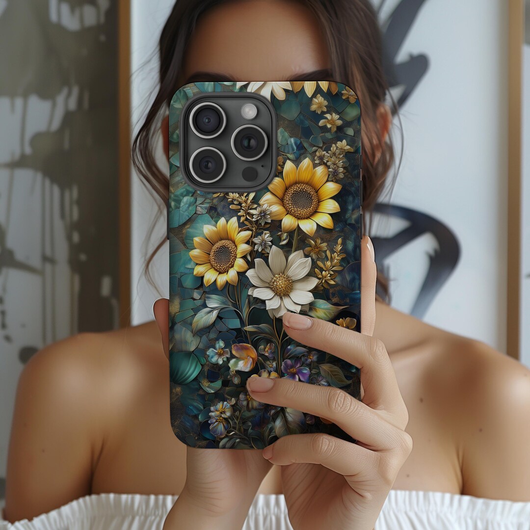 Floral Aesthetic Phone Case Sunflower Tough Case for Her 3D PRINT ...