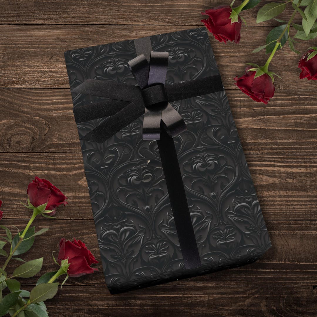 Elegant Wrapping Paper Black Gift Wrap Anniversary Love Gift Wrap ...