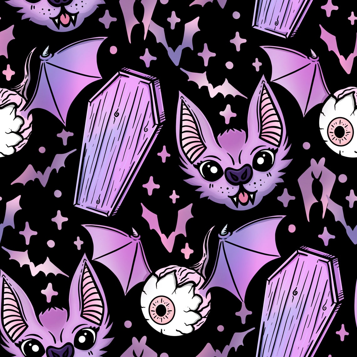Bats Black Patterned Vinyl - Etsy