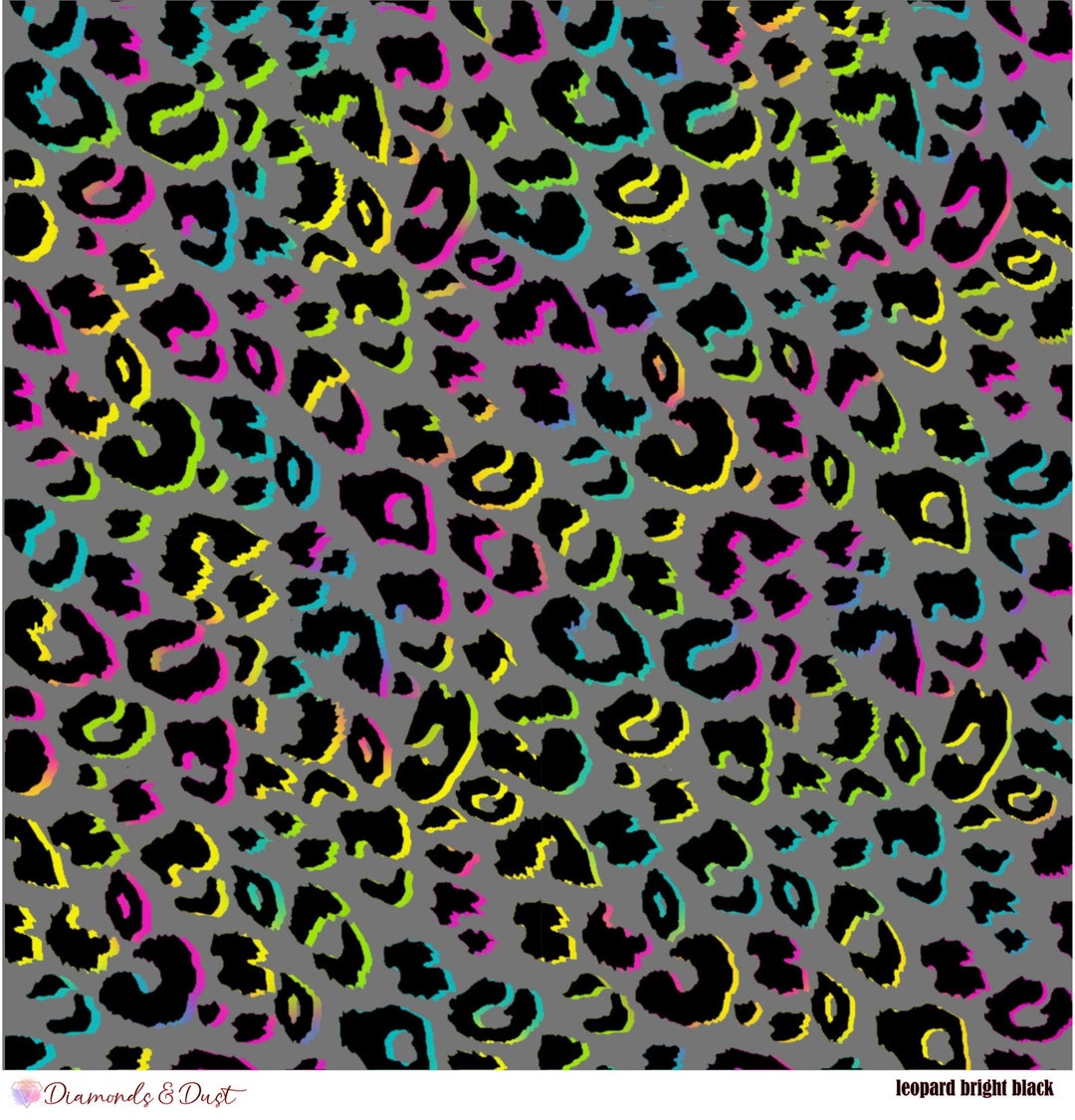 Leopard Bright Black Patterned Vinyl - Etsy