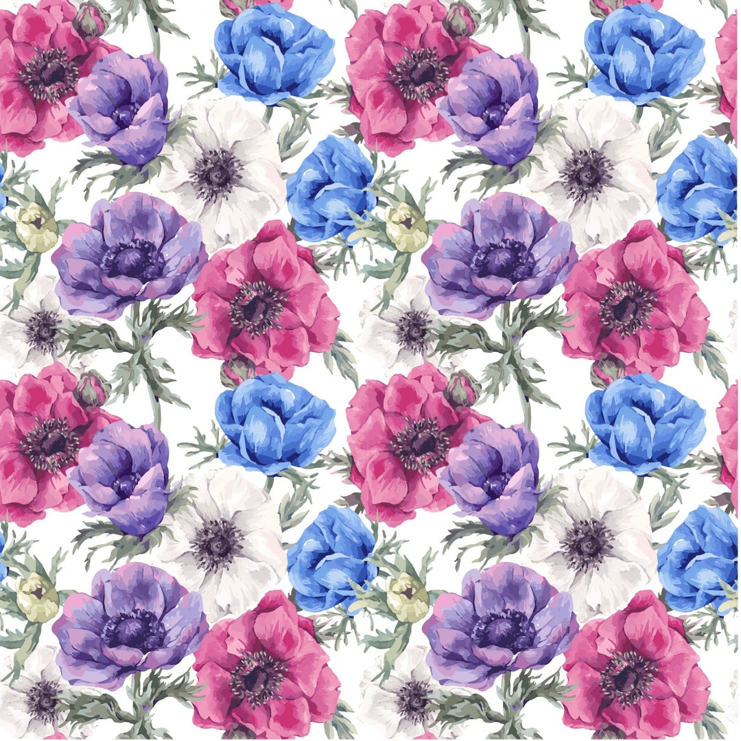 Purple and Pink Floral Patterned Vinyl - Etsy
