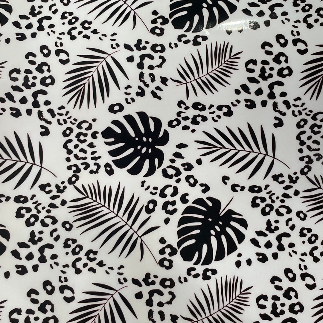 CLEAR Leopard Palm Small Patterned Vinyl - Etsy