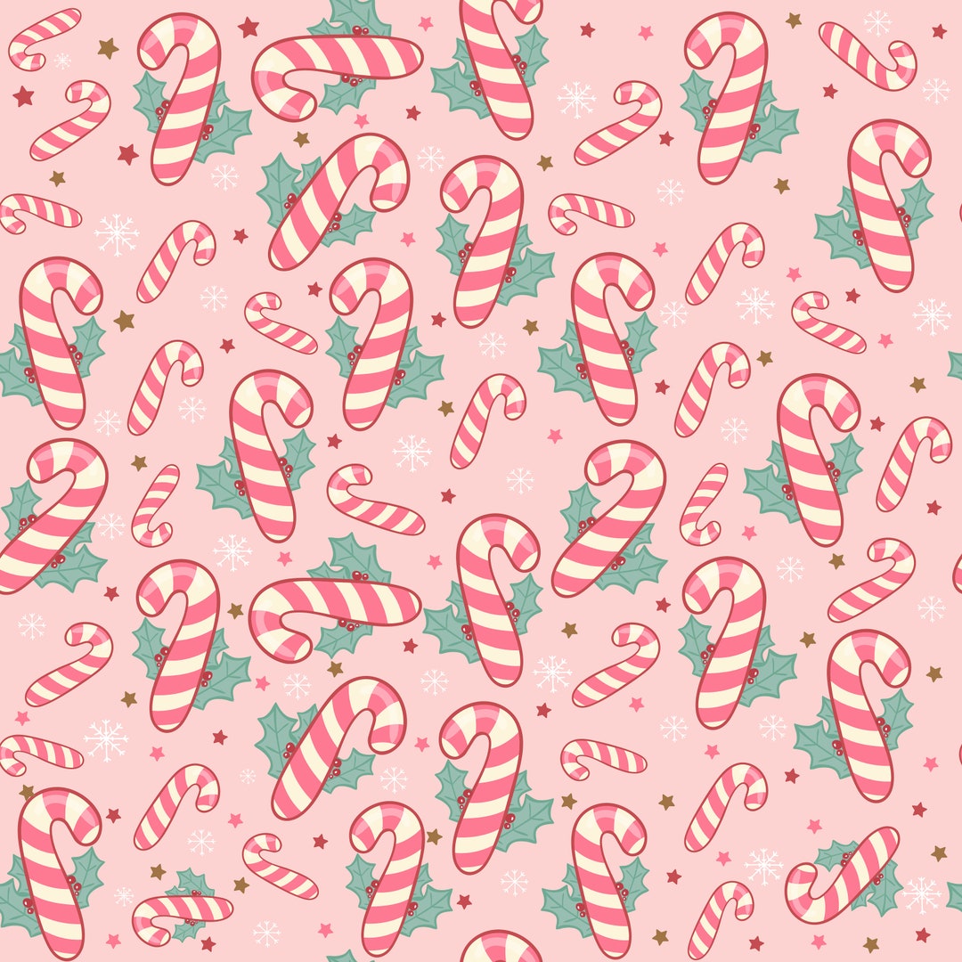 Pink Candy Canes Patterned Vinyl - Etsy