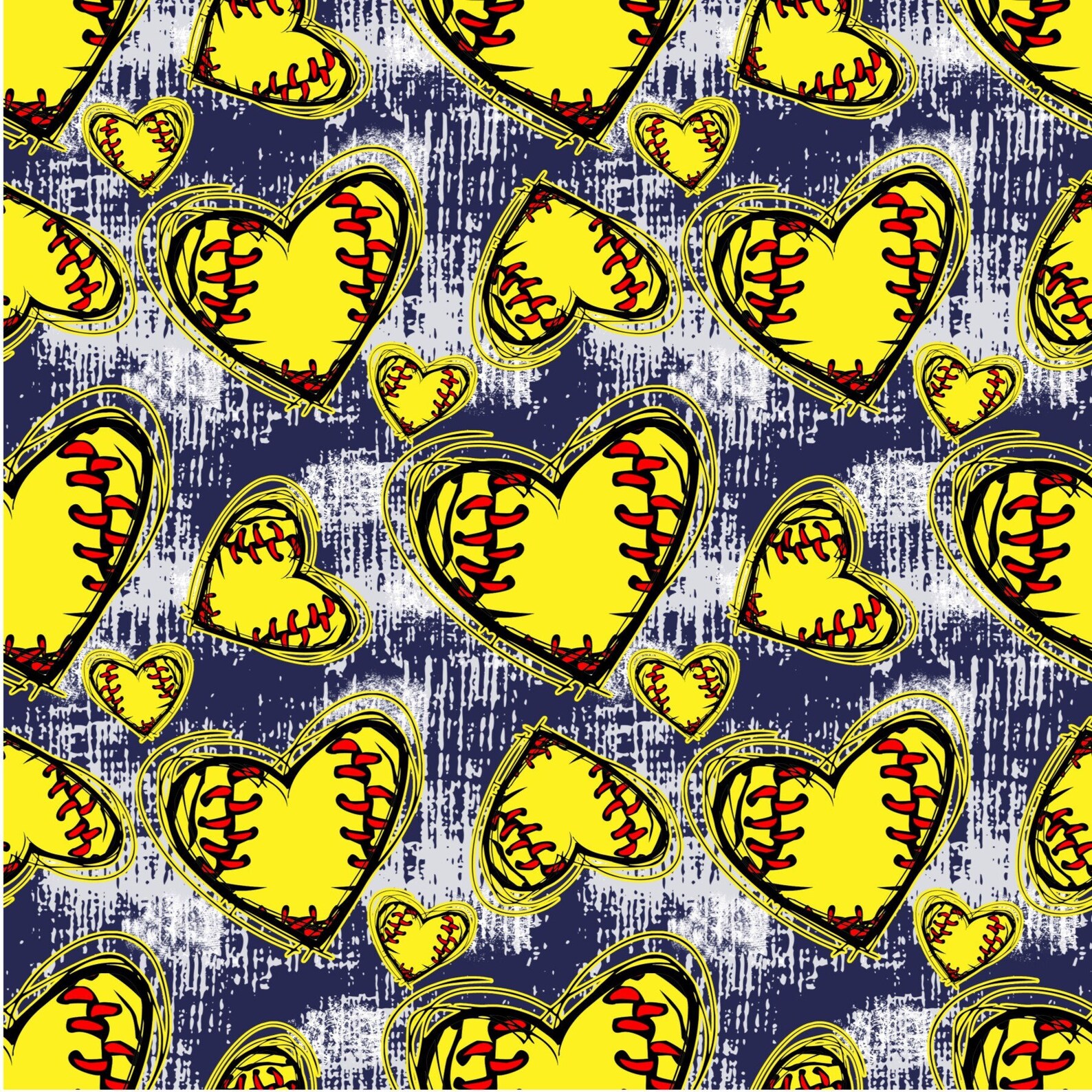 Softball Hearts Navy Patterned Vinyl - Etsy