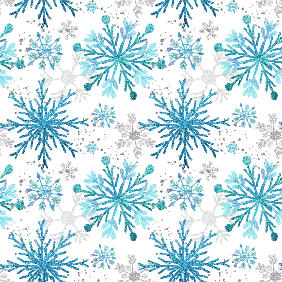 Glitter Snowflakes Blue Patterned Vinyl - Etsy