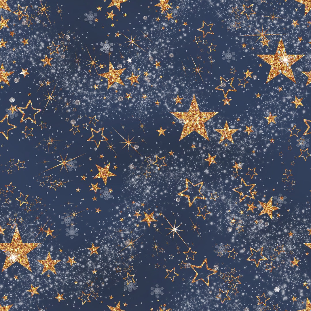 Blue and Gold Stars Patterned Vinyl - Etsy
