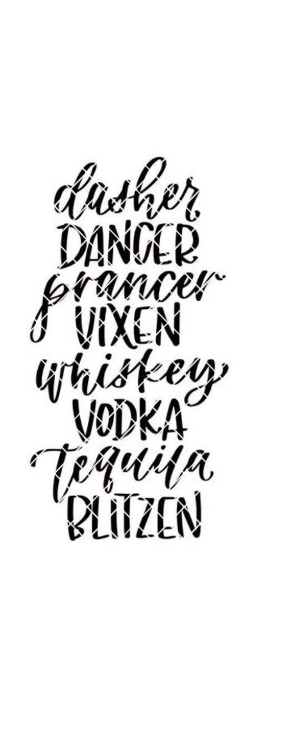 Dasher Dancer Booze SVG cut file | Etsy