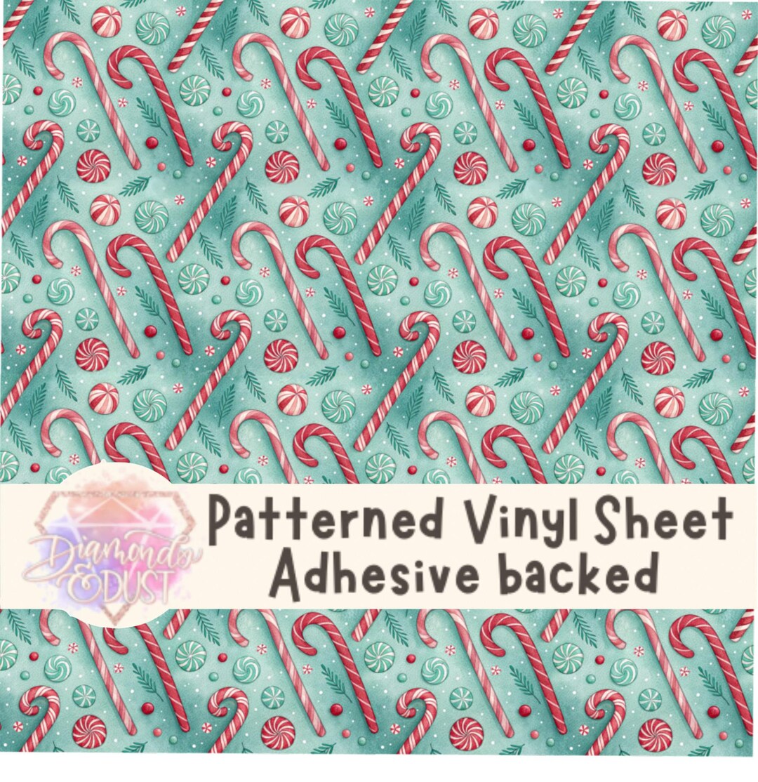 Mint Candy Canes Patterned Vinyl - Etsy
