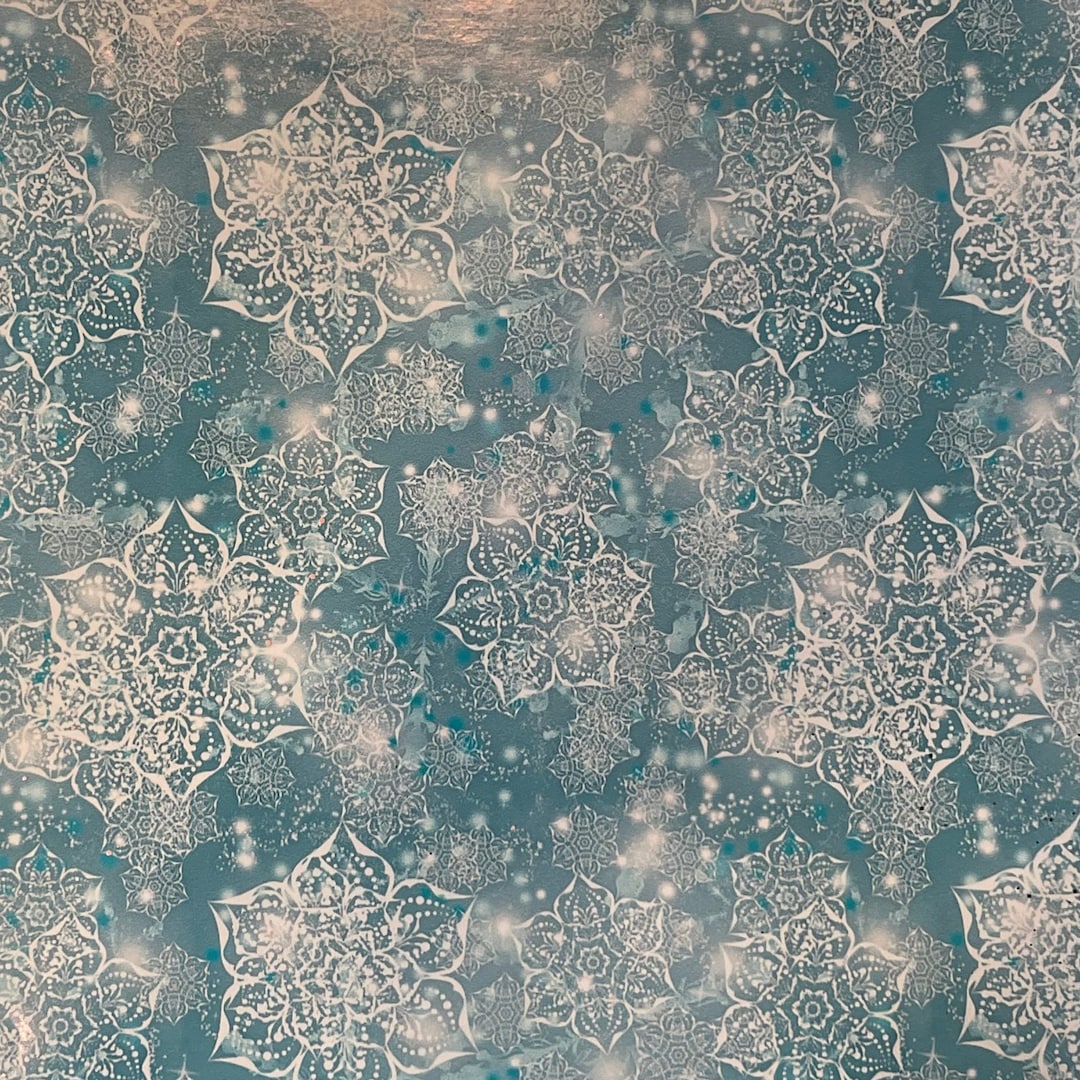 Snowflakes Dusty Blue Patterned Vinyl - Etsy