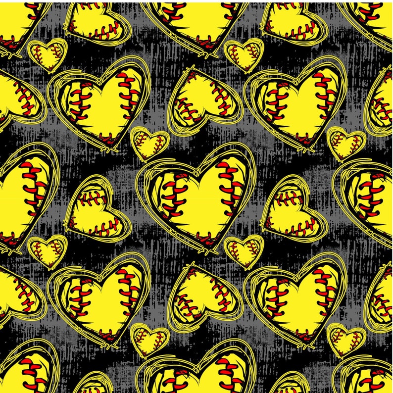 Softball Hearts Black Patterned Vinyl - Etsy