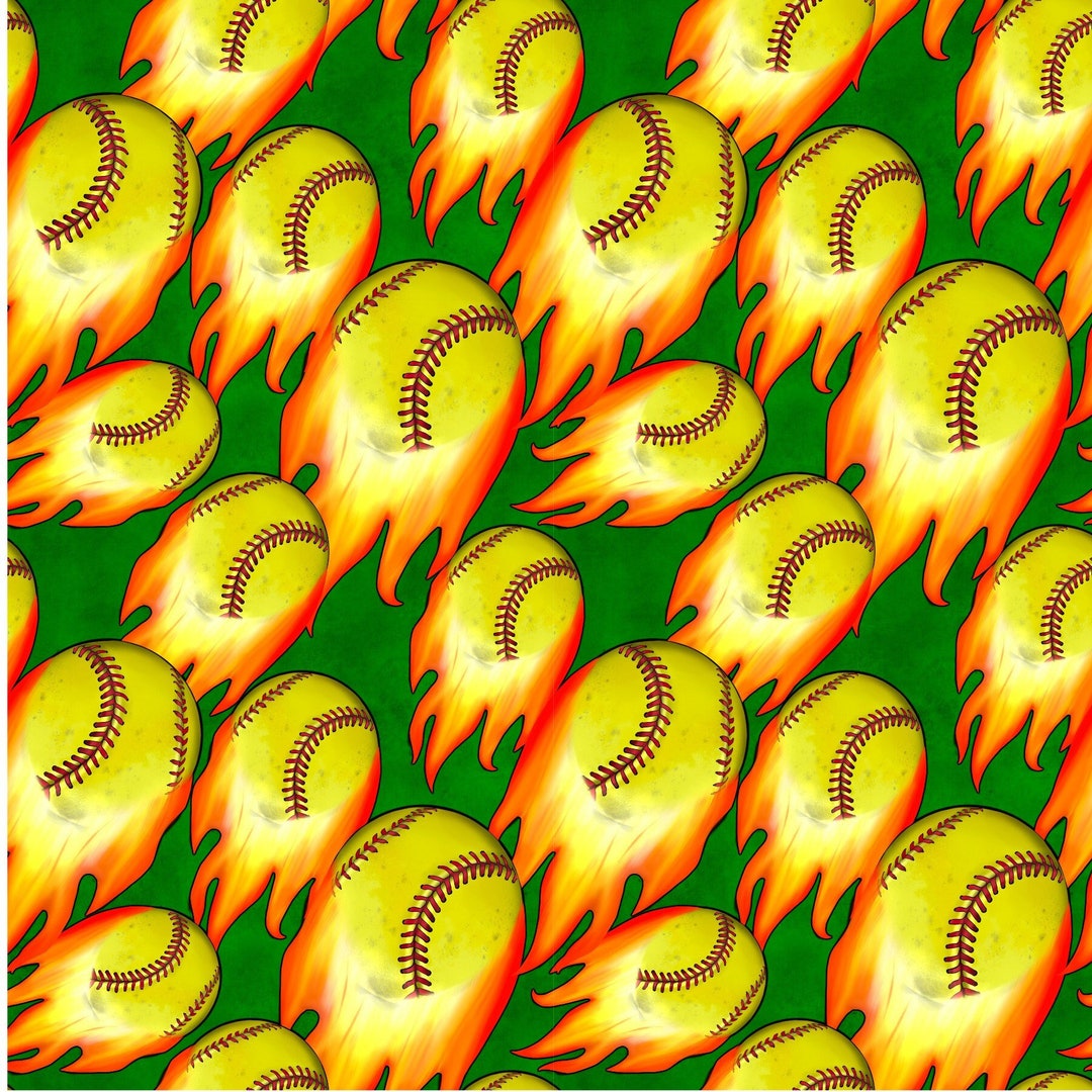 Fire Softballs Patterned Vinyl - Etsy