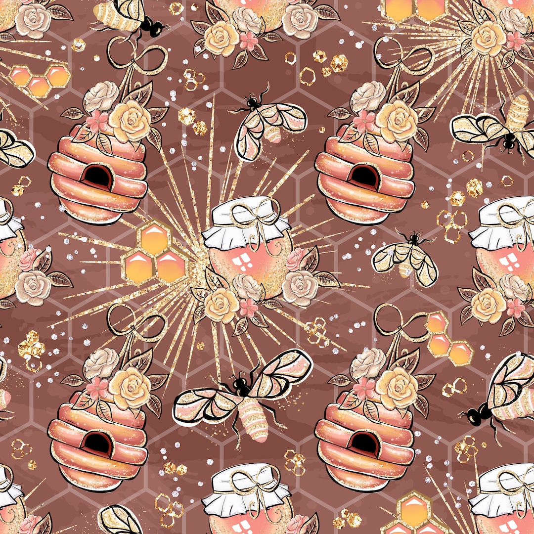 Gold Spark Bees Patterned Vinyl - Etsy
