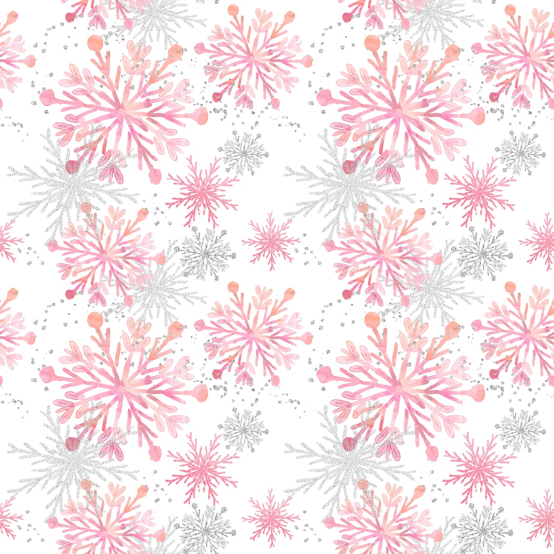 Pink and White Snowflakes 02 Patterned Vinyl - Etsy
