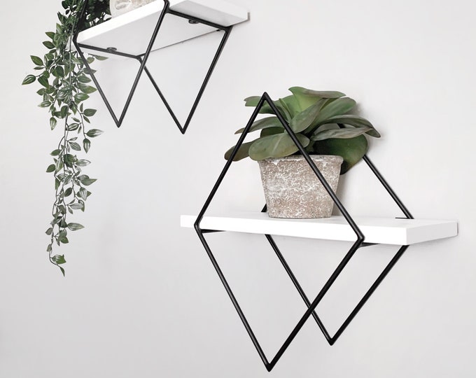 Custom Mini Diamond Shelf - SINGLE Diamond Shelf, Geometric Floating ...