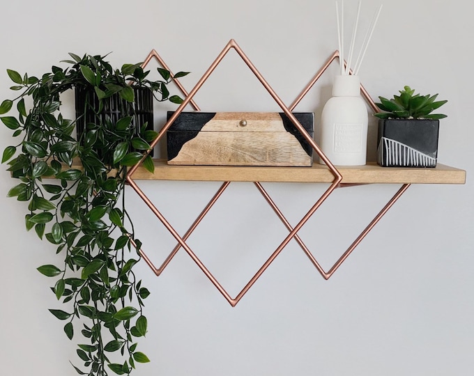 Custom 'trinity' Diamond Shelf Diamond Shelf, Geometric Floating Shelf ...
