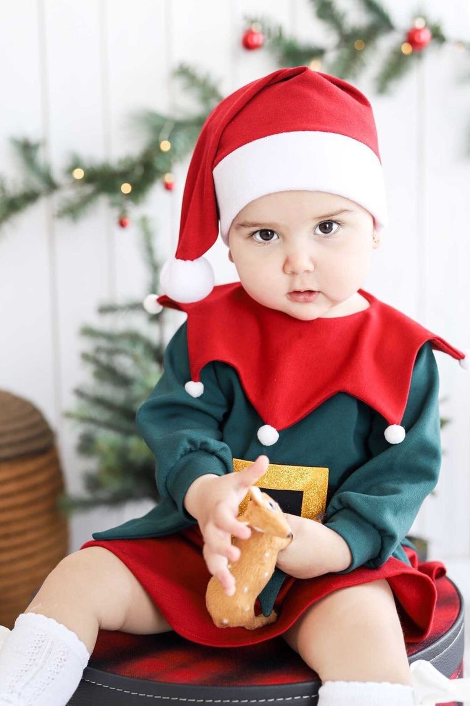 Elf Baby Outfit for Girls Elf Costume Little Santa Baby Costume Elf ...