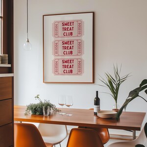 Sweet Treat Club Print Retro Ticket Stub Poster Trendy Food Print ...