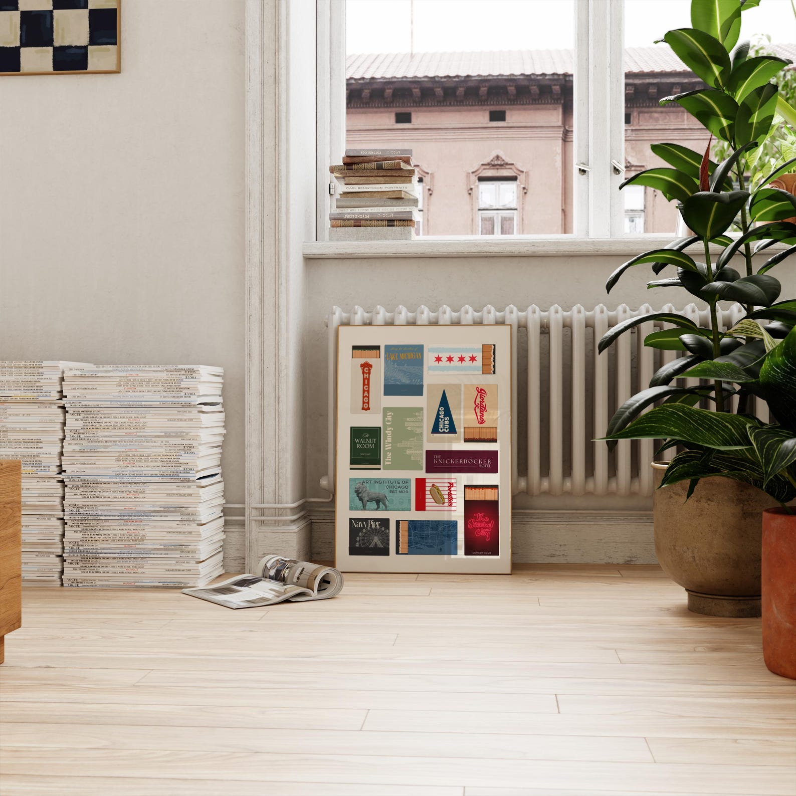 Chicago Wall Art Travel Print Iconic Chicago Matchbook Wall Art Retro ...