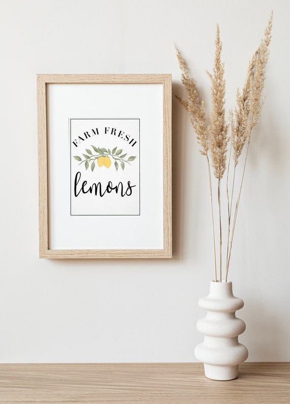 Farmhouse Home Decor and Print Grunge Wood Background Farm Fresh Lemons ...