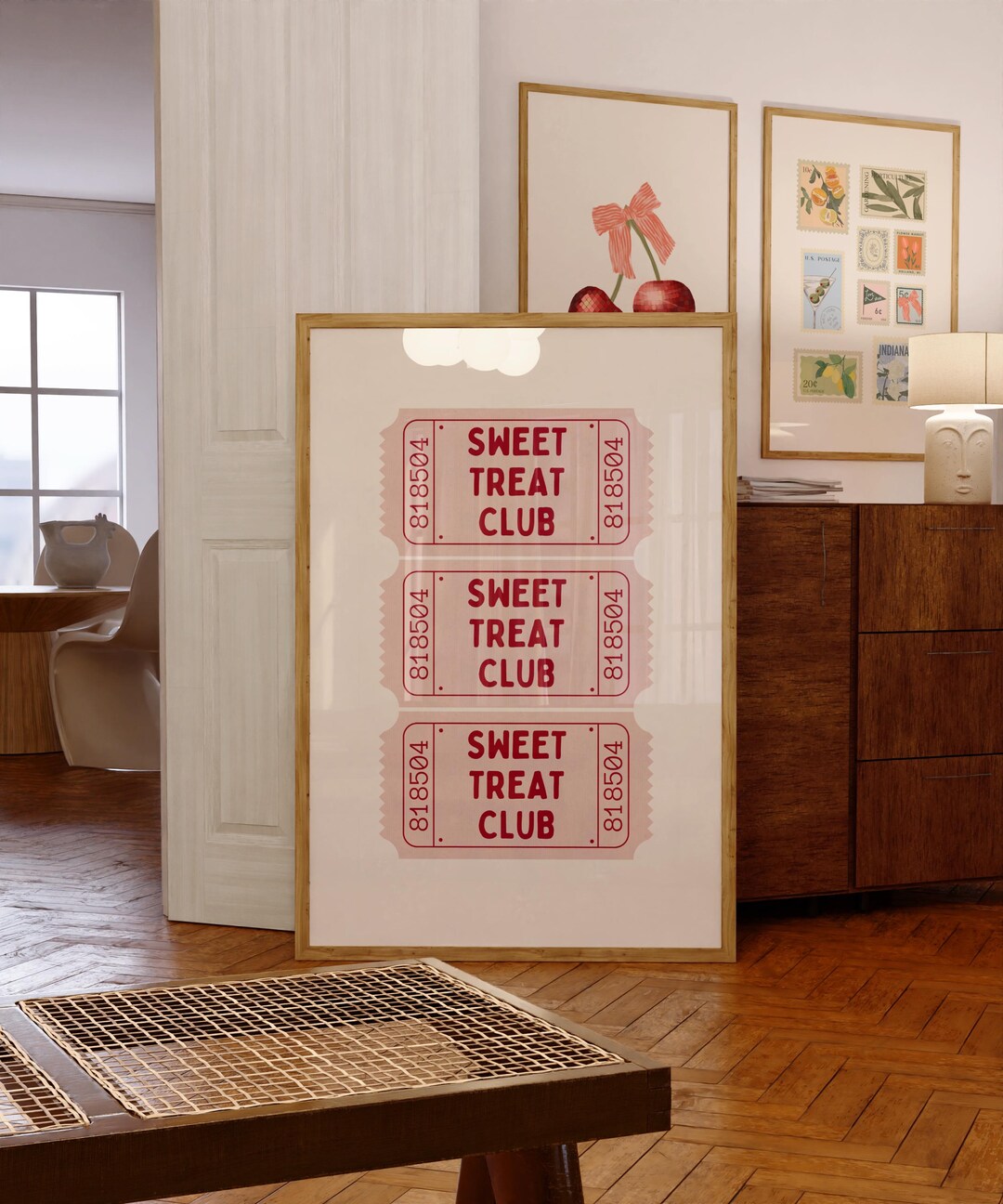 Sweet Treat Club Print Retro Ticket Stub Poster Trendy Food Print ...