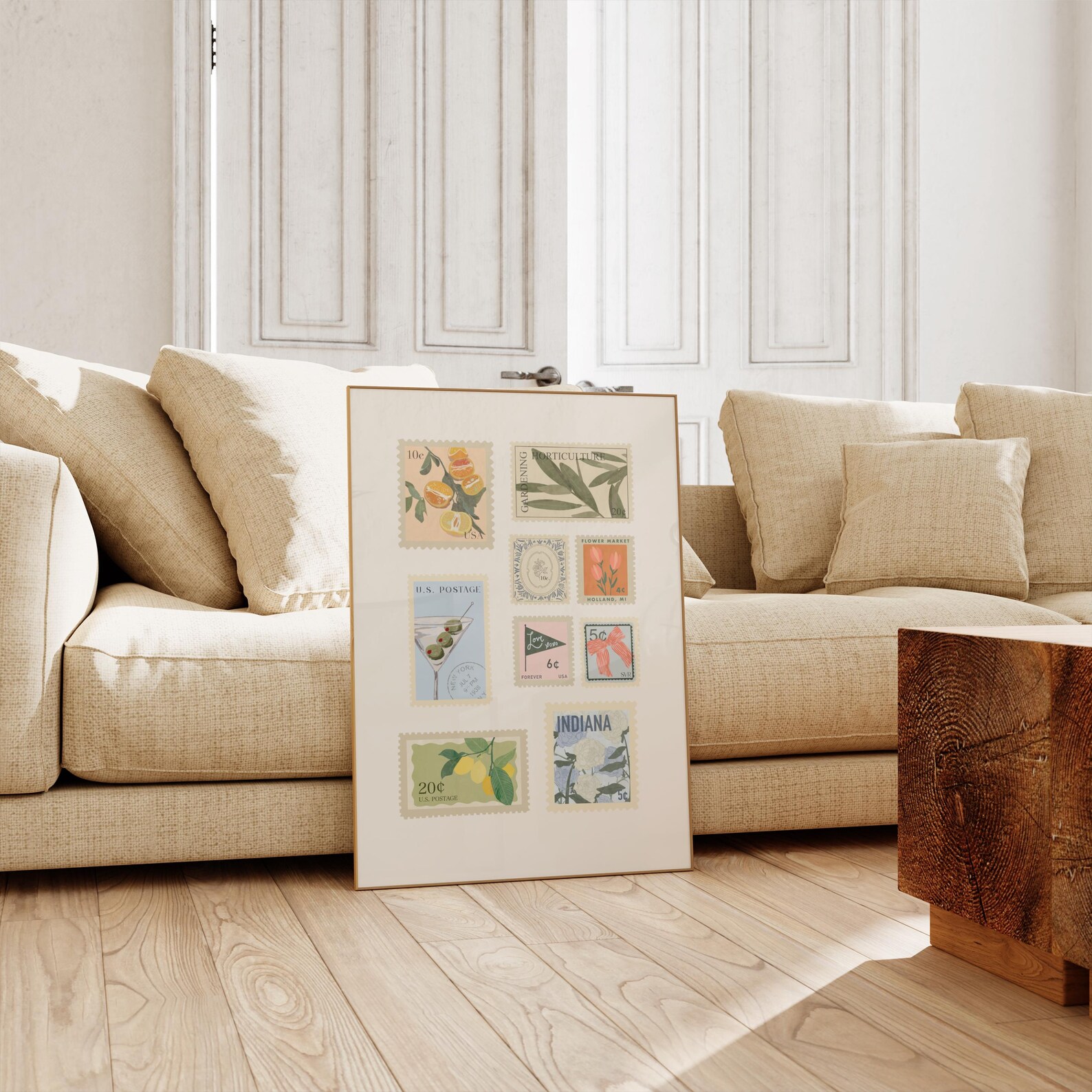 Vintage Postage Stamp Collage | Postage Stamp Wall Art | Vintage ...