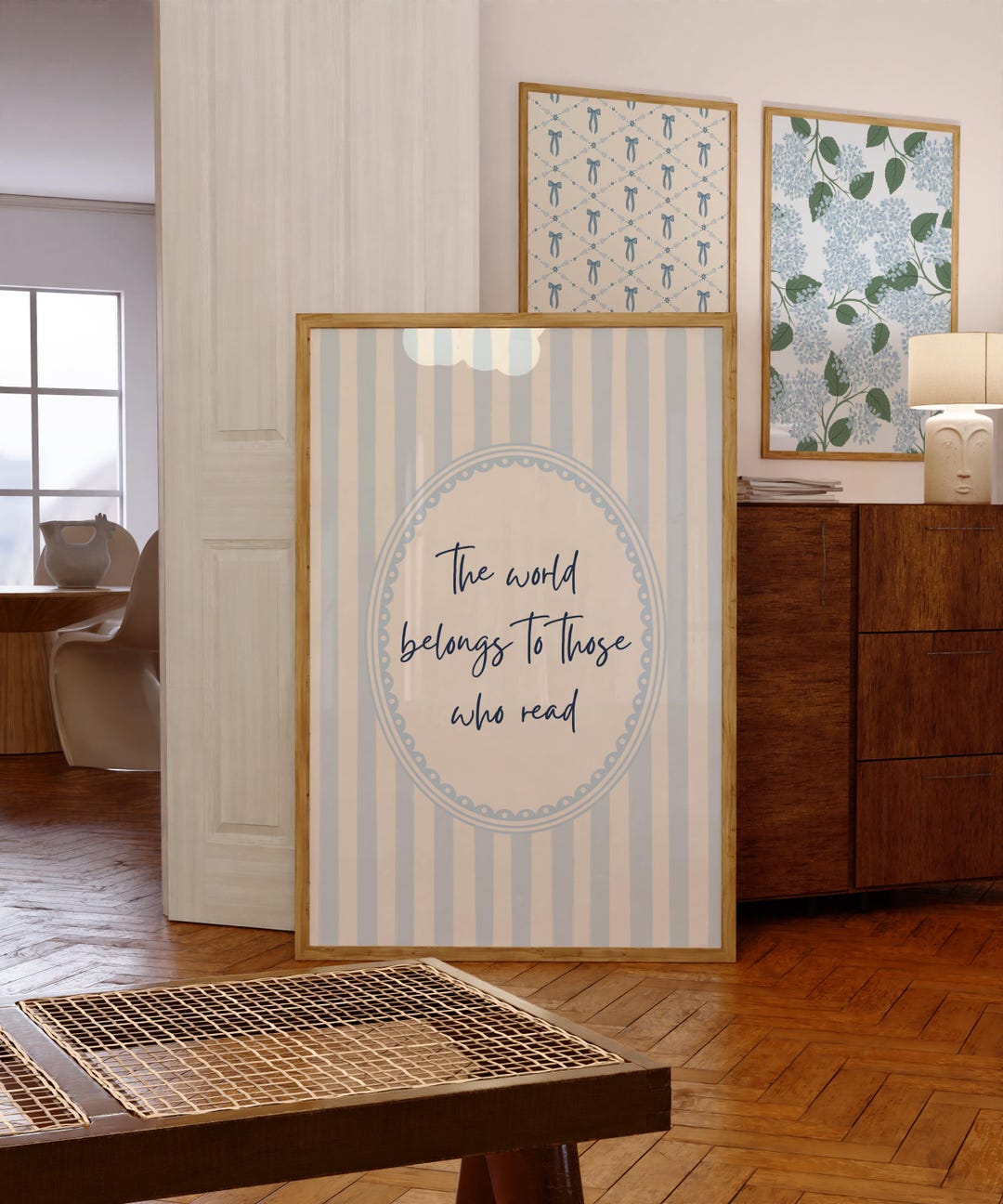 Book Lover Print, Blue Striped Reading Quote (digital Download) - Etsy