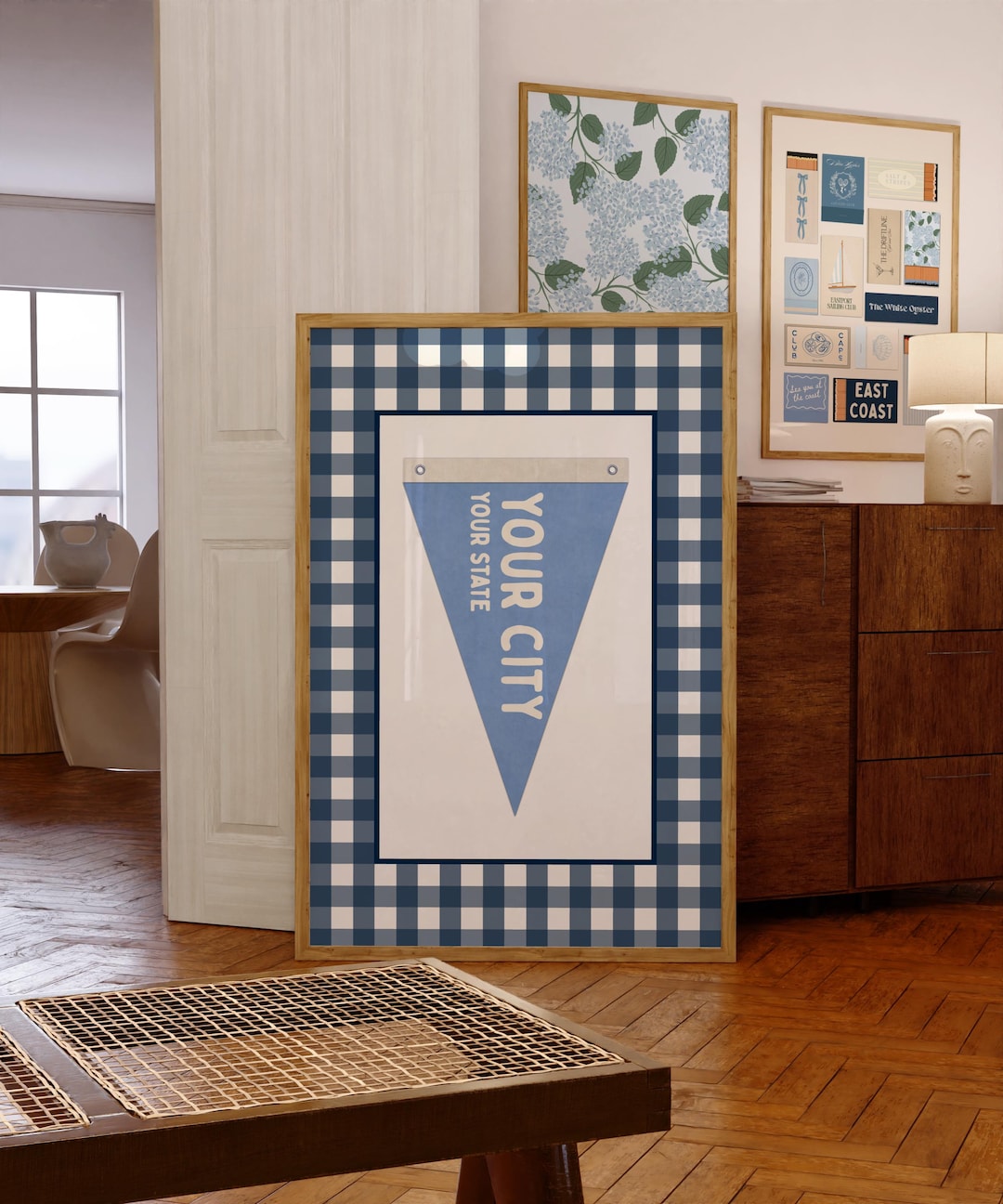 Custom Vintage Pennant Flag Print, City and State Poster, Dorm Room ...